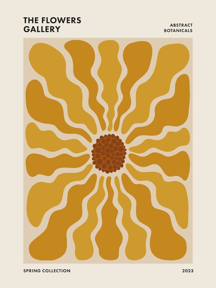 The Flowers Gallery Abstract Retro Floral 6 Art Print by Cocoon Design ...