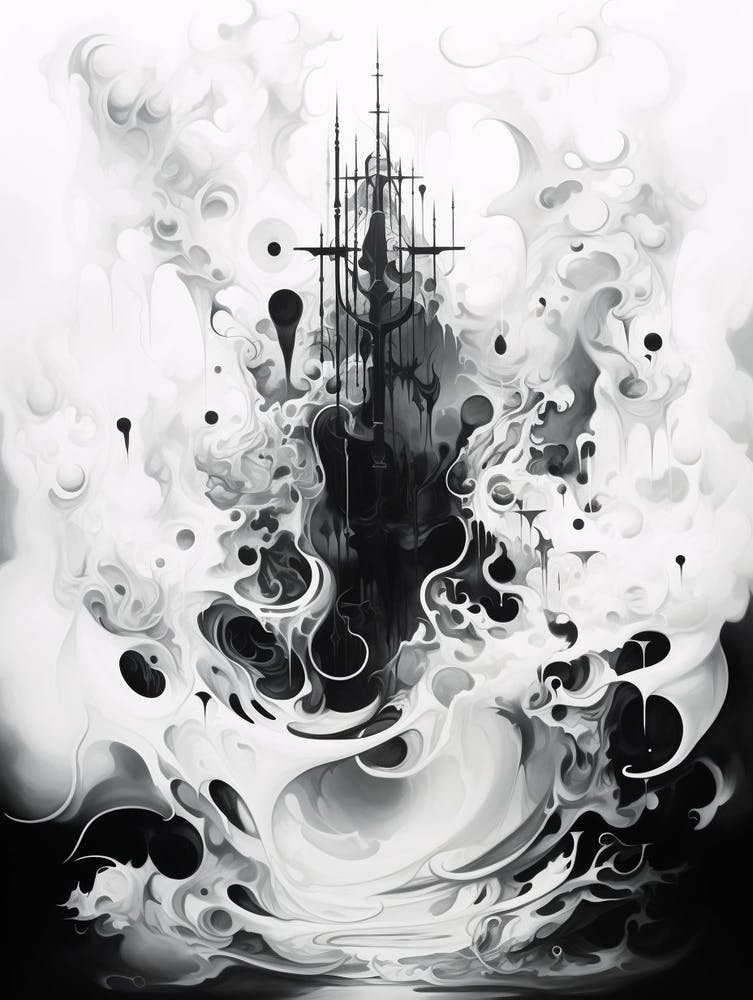 Enlightenment Abstract Black And White 3 Art Print by Abstract Art ...