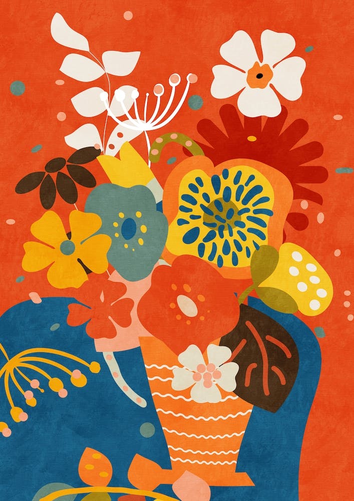 Mid Century Modern Floral 2 Art Print by Ana Rut Bre – Fy!