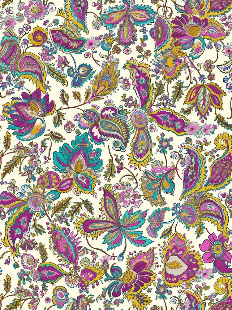 Iris Impress London Fabrics Floral Pattern 3 Art Print by House of ...