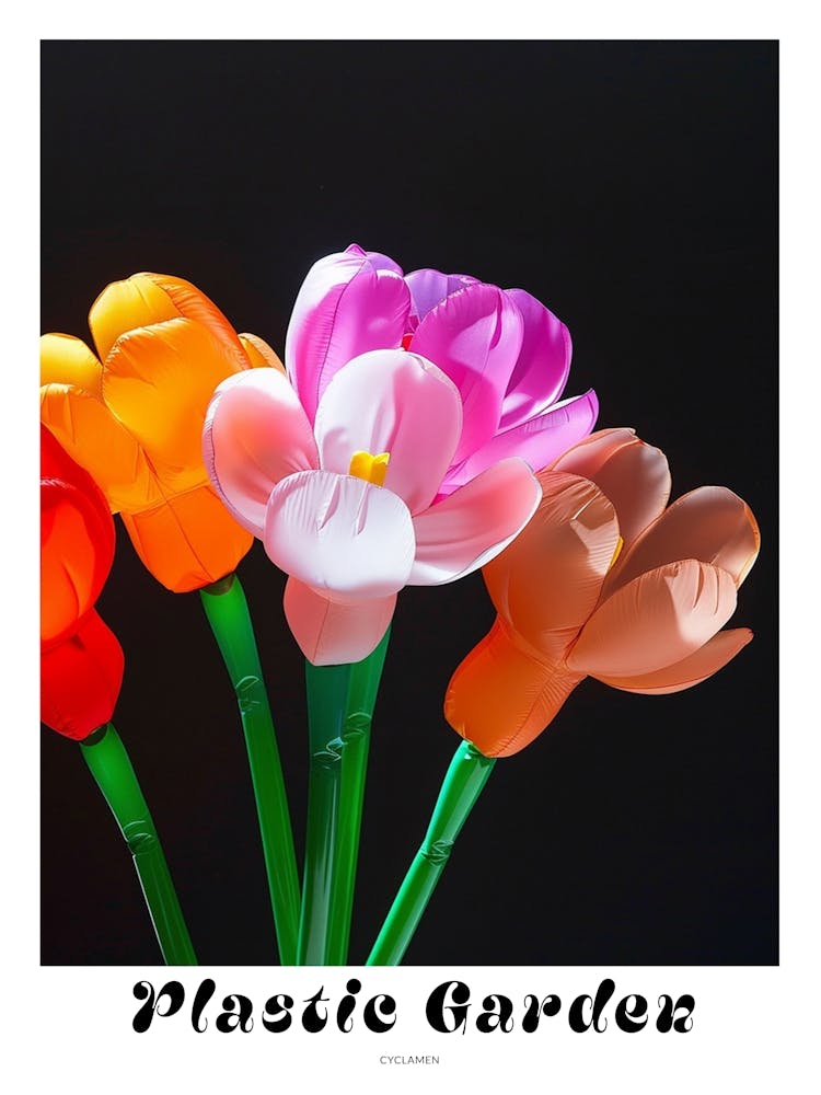 Bright Inflatable Flowers Poster Cyclamen 3 Art Print by Botanic Studio ...