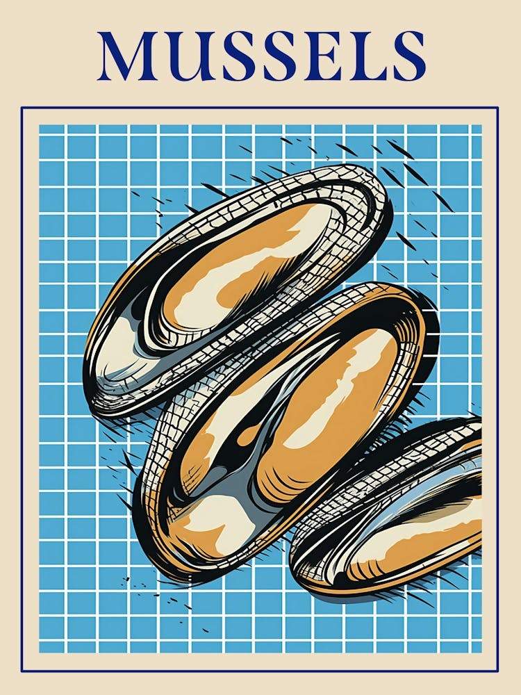 Mussels Seafood Poster Art Print by Artful Appetite – Fy!