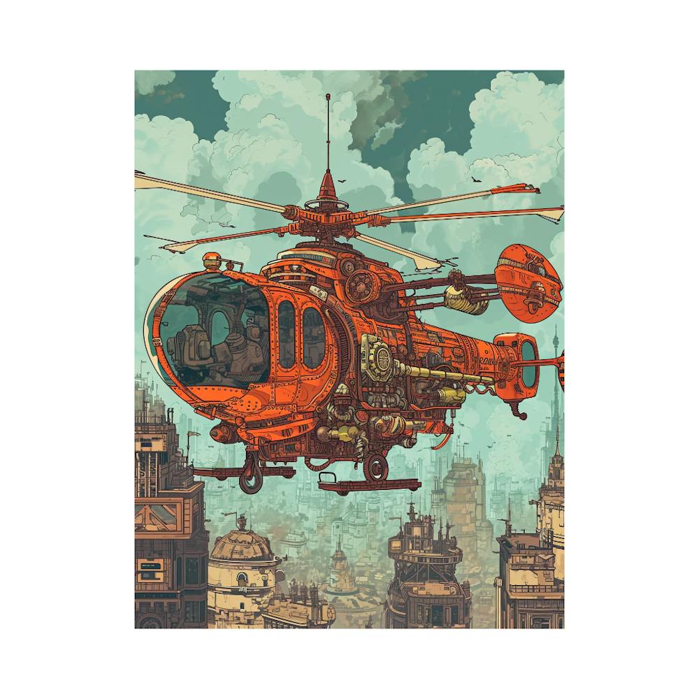 Retro Chopper Art Print by Ai Artistic Creation – Fy!