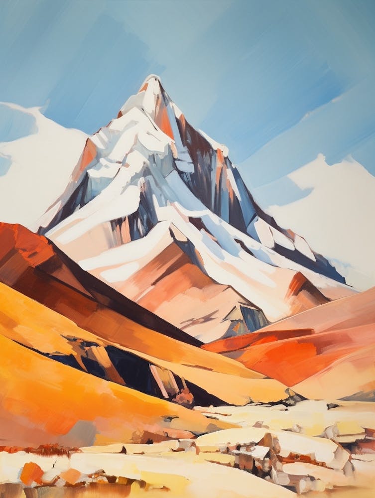 Cerro Mercedario Argentina 4 Mountain Painting Art Print by WanderWall ...