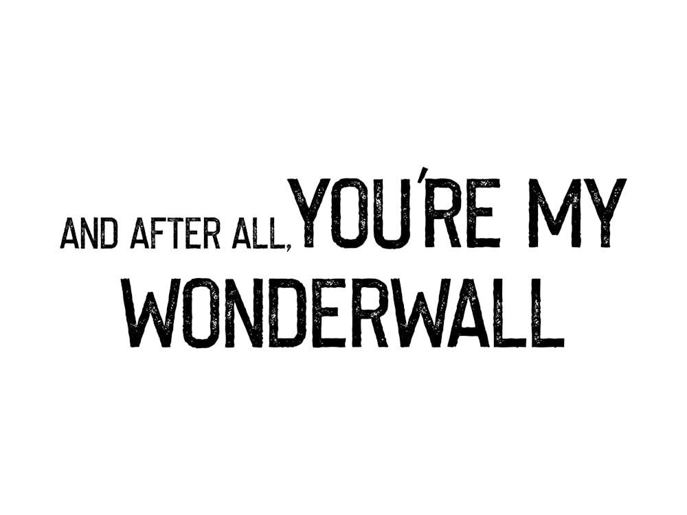 Wonderwall Rustic Font Art Print by Mambo – Fy!