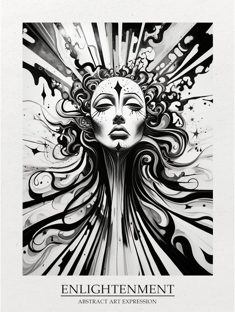 Enlightenment Abstract Black And White 4 Poster Art Print by Abstract ...