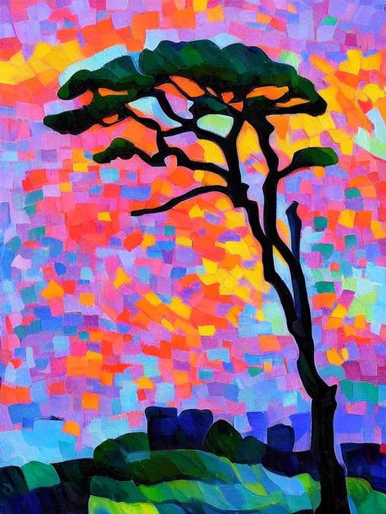 Leyland Cypress Tree Cubist Art Print by Arboreal Impressions – Fy!