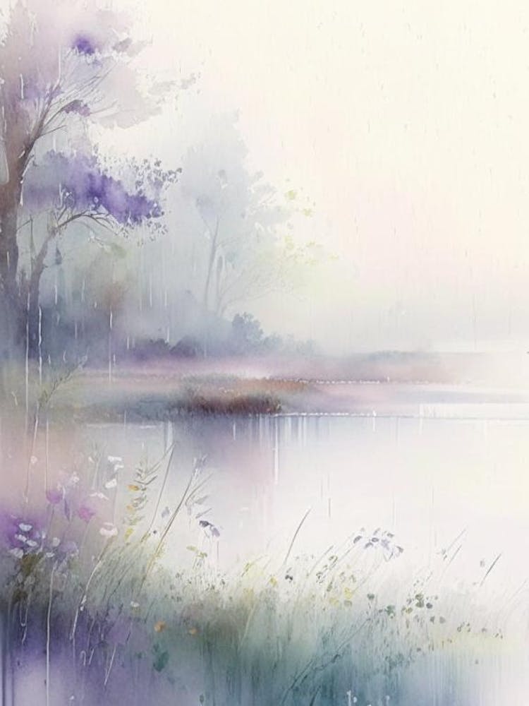 Rain Water Landscapes Waterscape Gouache 1 Art Print by Hydro Hues – Fy!