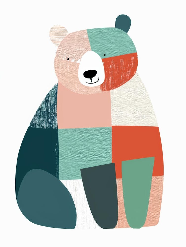 Bear In A Square Art Print by Moving Clouds Art – Fy!