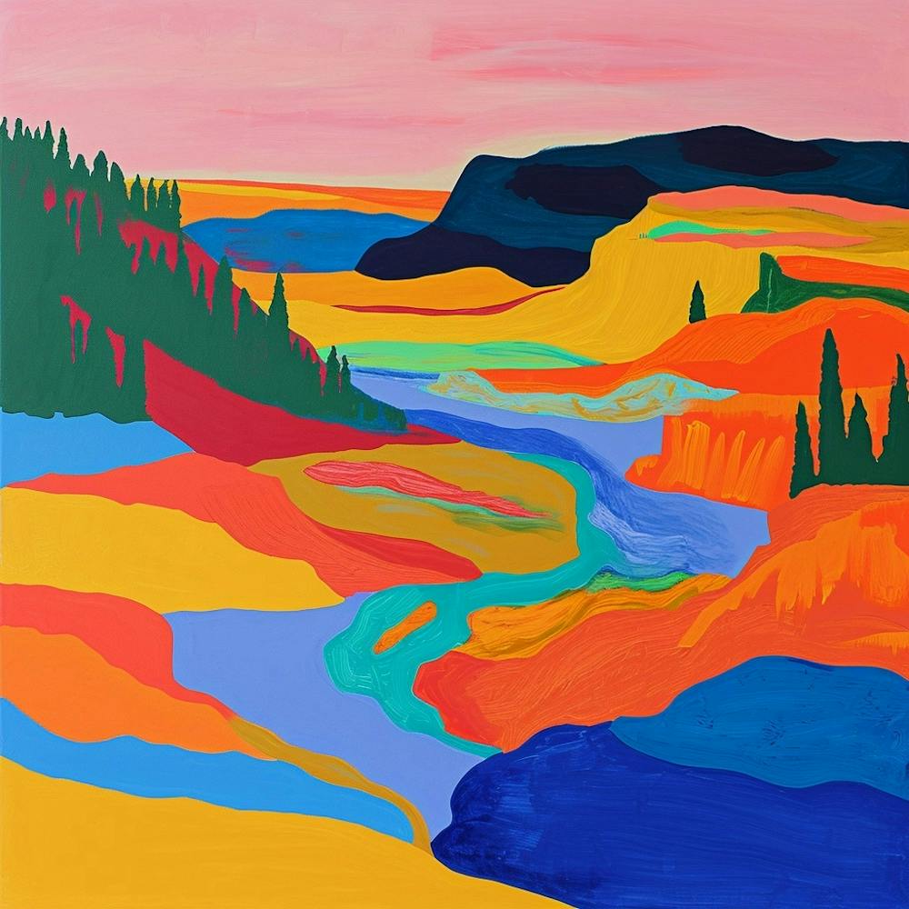 Colourful Abstract Yellowstone National Park 7 Art Print by Hue ...