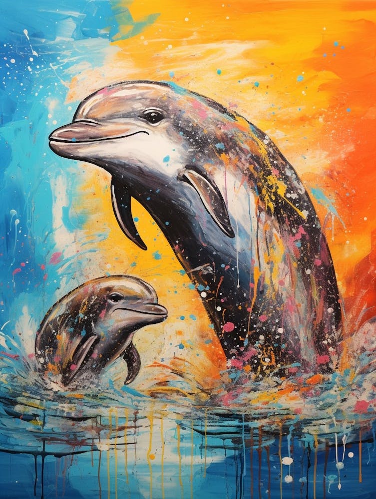 Dolphin Abstract Pop Art 3 Art Print by Abstract Art Expressions – Fy!