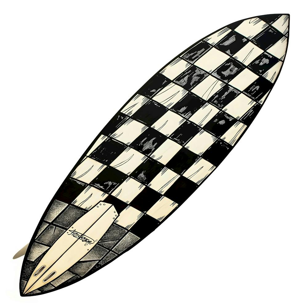 Checkerboard Surfboard Art Print by Artbyn – Fy!
