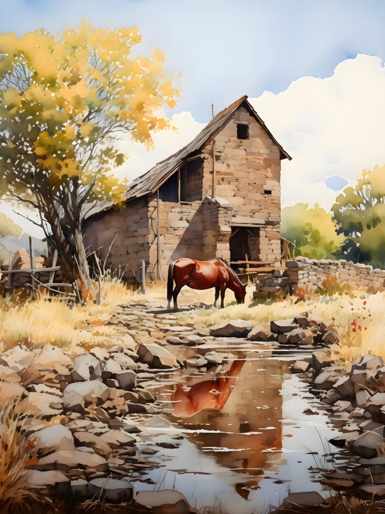 Old Stone Farm Warm Tones 19 Art Print by S.K. Coghlan – Fy!