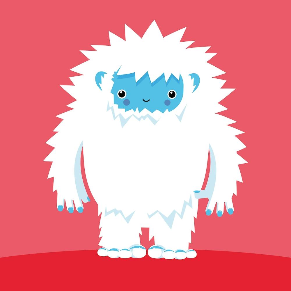 Big Hugs Kawaii Yeti Square Art Print by Pia Kolle – Fy!