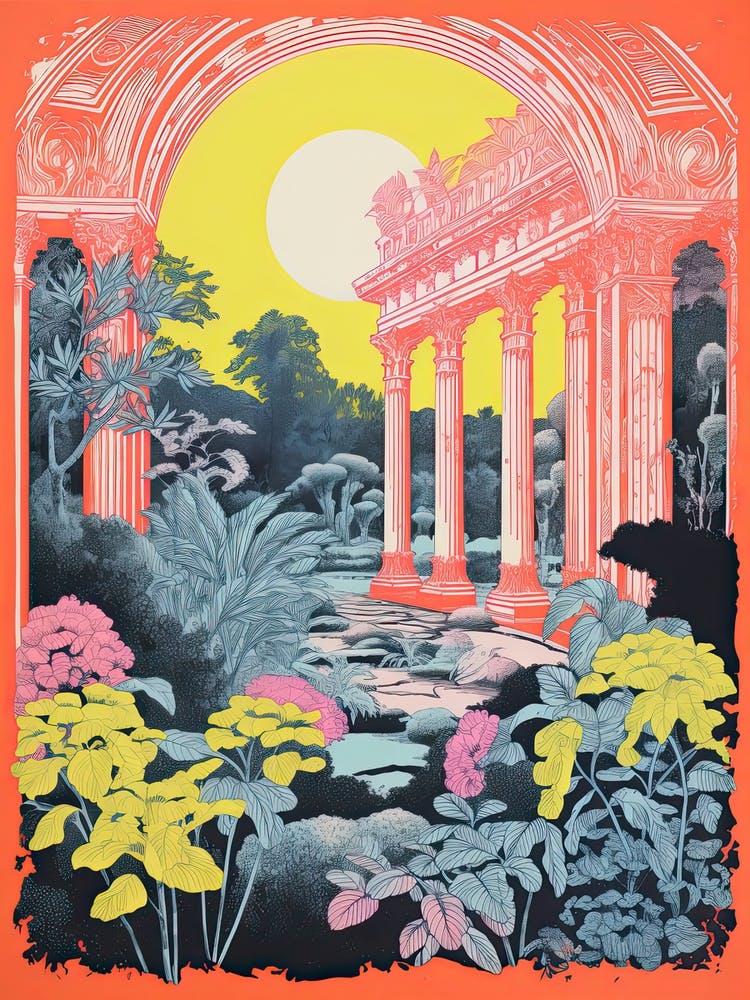 Gradens At The Palace Of Fine Arts Abstract Riso Style 4 Art Print by ...