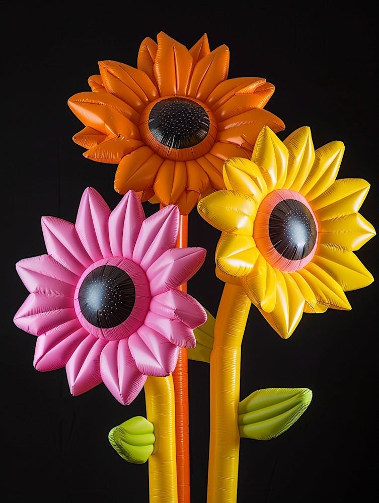 Bright Inflatable Flowers Sunflower 2 Art Print by Botanic Studio – Fy!