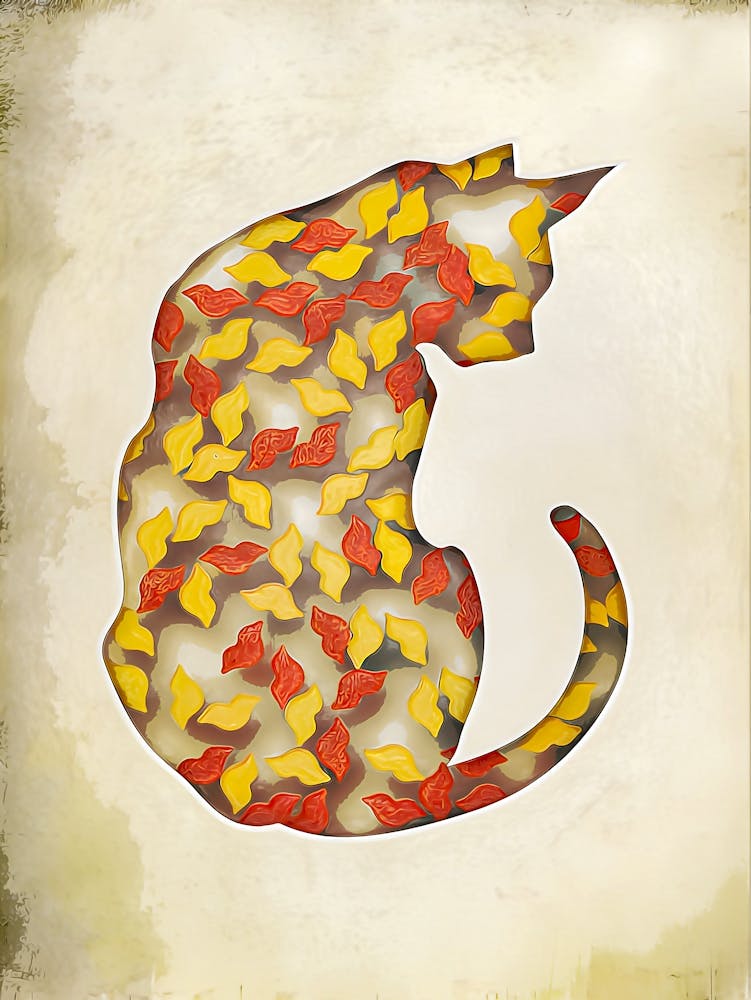 Cat Treat Inside The Shape Of A Sitting Cat Art Print by SonDavid – Fy!