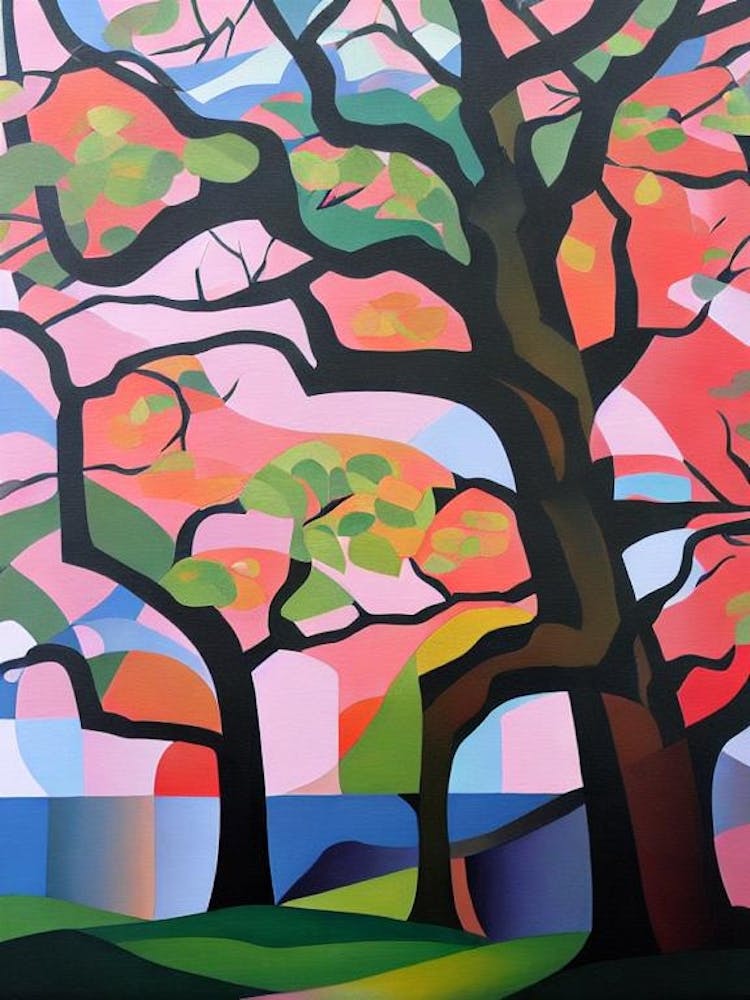 English Oak Tree Cubist 1 Art Print by Arboreal Impressions – Fy!