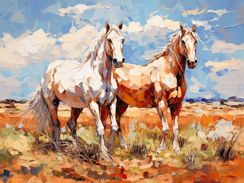 Horses Painting In Pilbara Western, Australia, Landscape 4 Art Print by ...