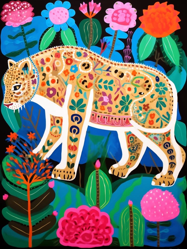 Maximalist Animal Painting Jaguar 3 Art Print by Ritual Art Prints – Fy!