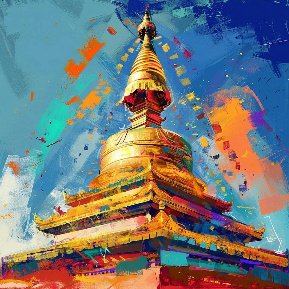Golden Pagoda 3 Art Print by ThatWorksMedia – Fy!