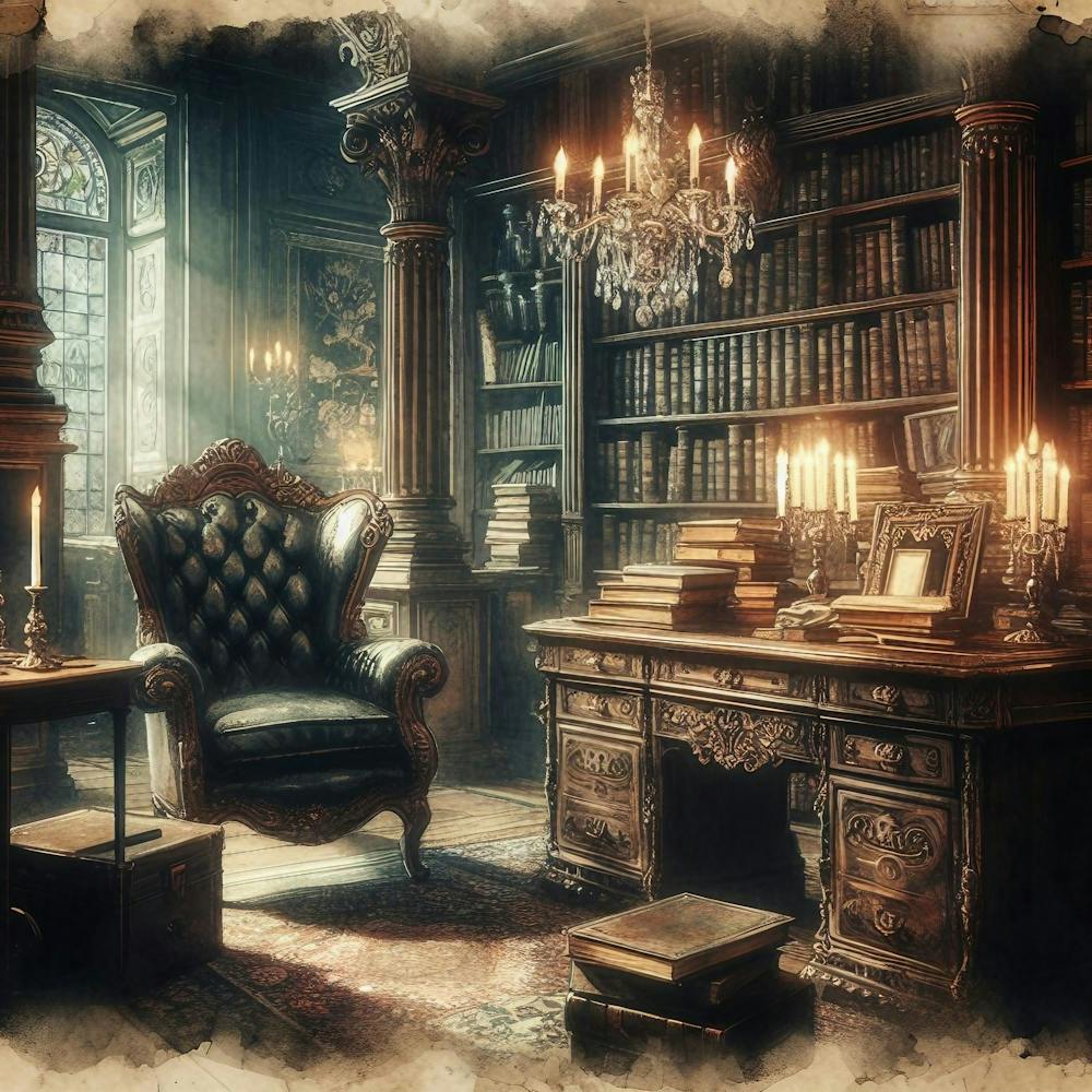 Gloomy Library Art Print by BestArt – Fy!