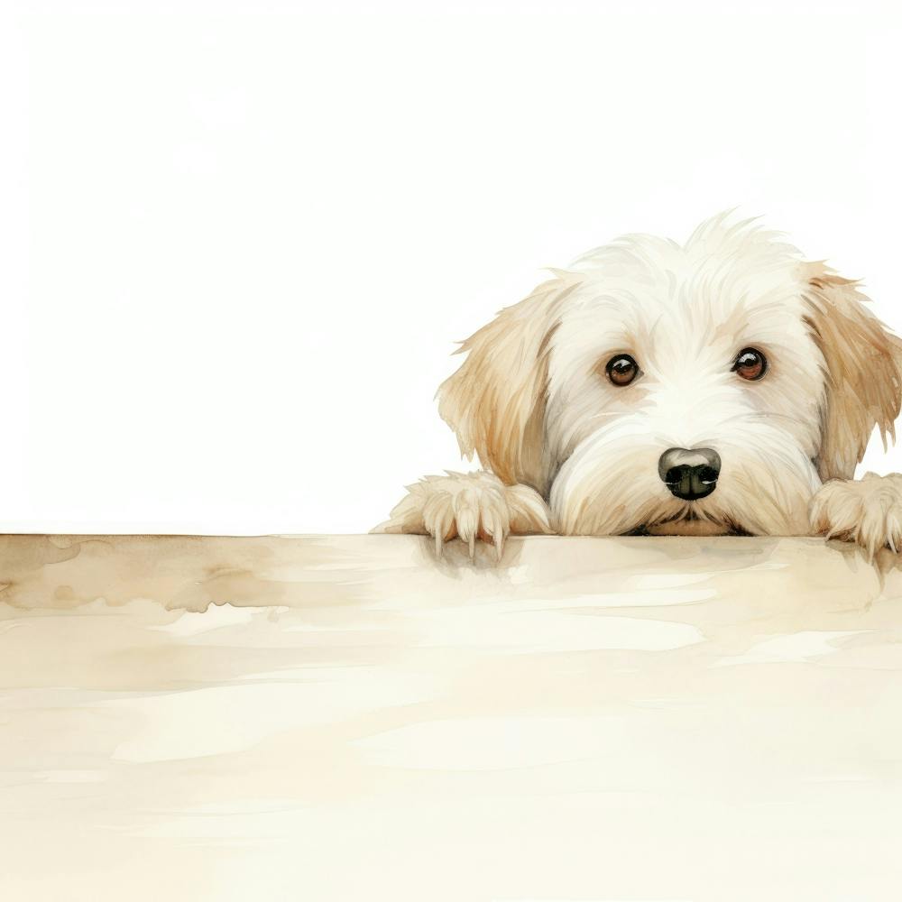 Cute Dog On A Sign Art Print by Aloke Design – Fy!