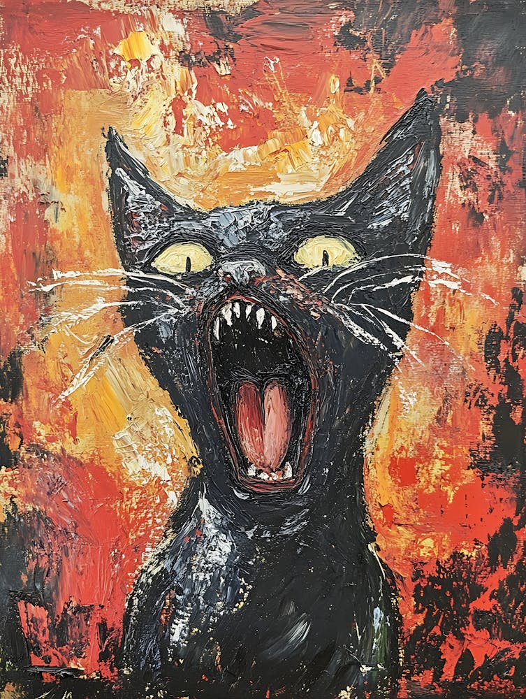 Fantastic Screaming Cat 7 Art Print by BestArt – Fy!