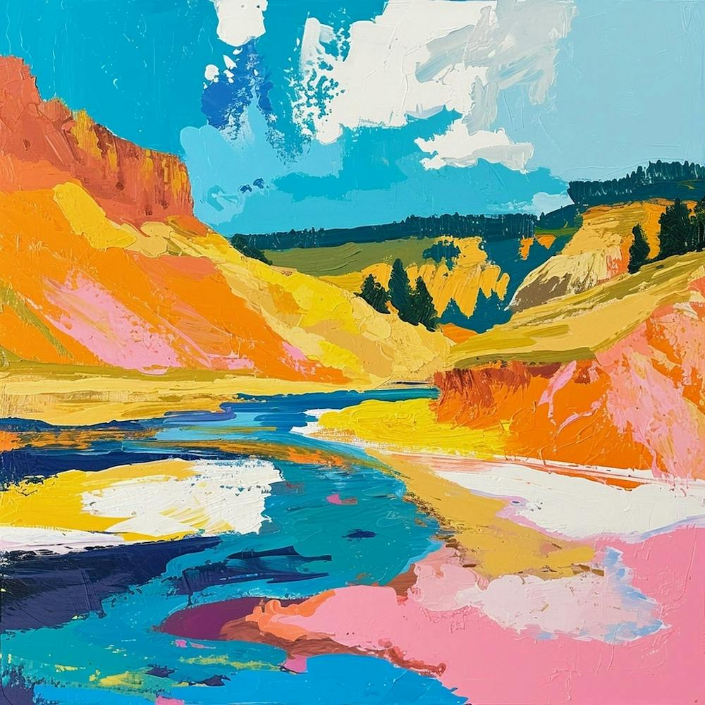 Colourful Abstract Yellowstone National Park 6 Art Print by Hue ...