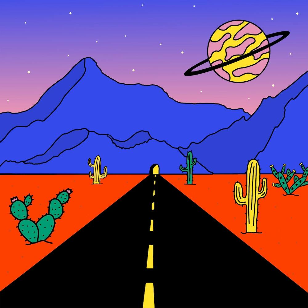 Space Highway Square Art Print by Katie Scarlett Griffin – Fy!