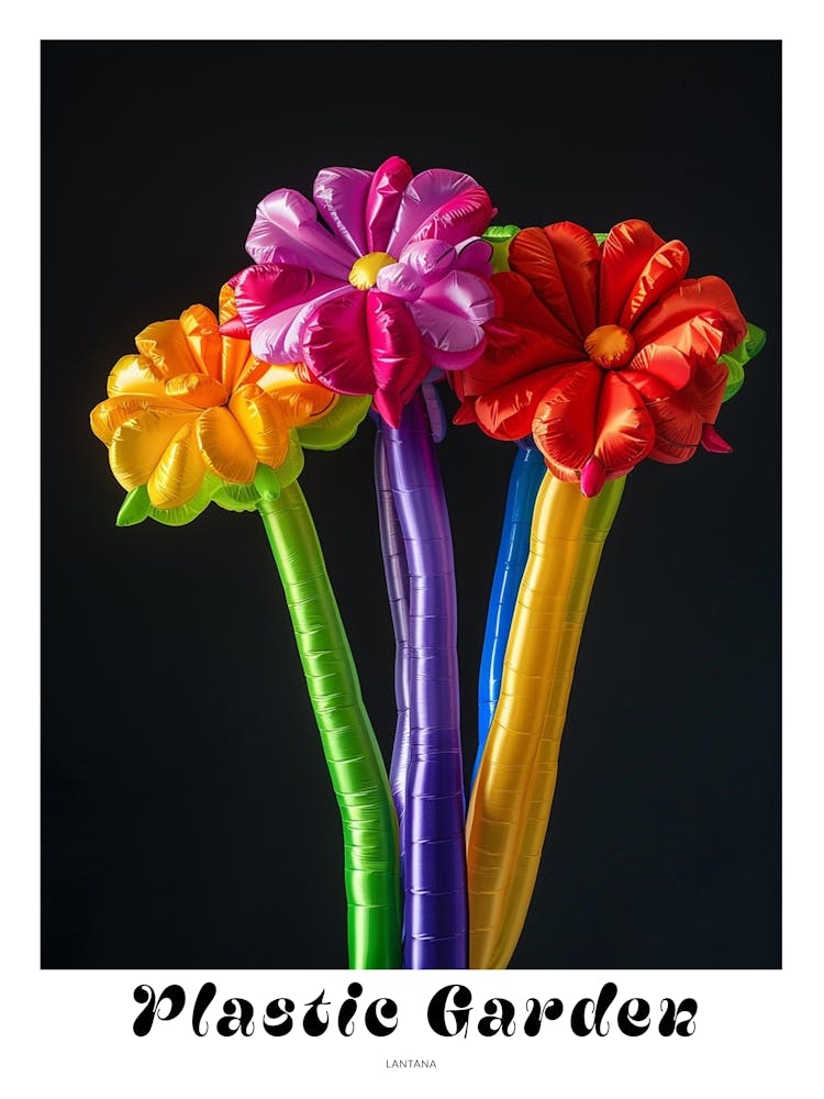 Bright Inflatable Flowers Poster Lantana 1 Art Print by Botanic Studio ...