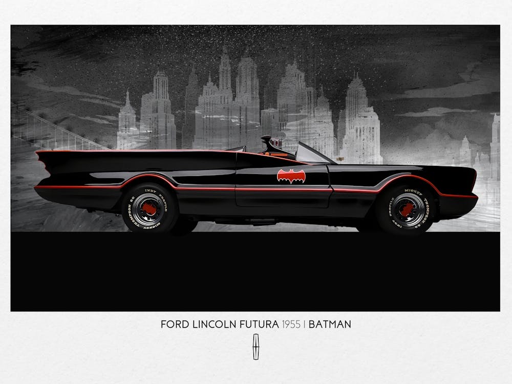 Batman - 1955 Ford Lincoln Futura Art Print by Froze Studio – Fy!