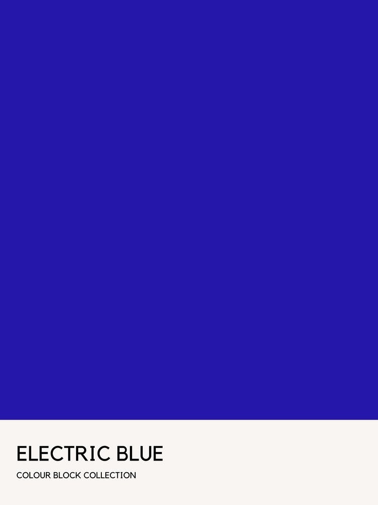 Electric Blue Colour Block Poster Art Print by The Colour Block ...