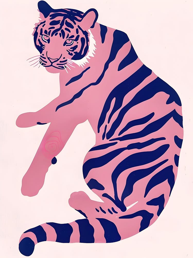 Pink Tiger 1 Art Print by Artistry Aloft – Fy!