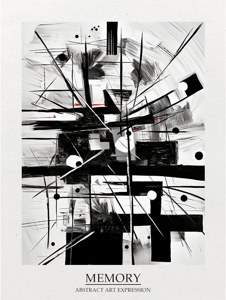 Memory Abstract Black And White 8 Poster Art Print by Abstract Art ...