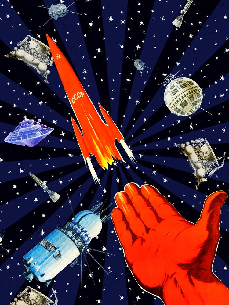 Spaceships And Rockets - Soviet space art [Sovietwave] Art Print by ...