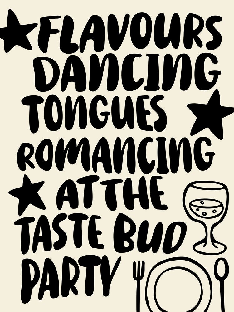 Taste Bud Party Kitchen Dining Room Art Print by Mother and Sun Studio ...