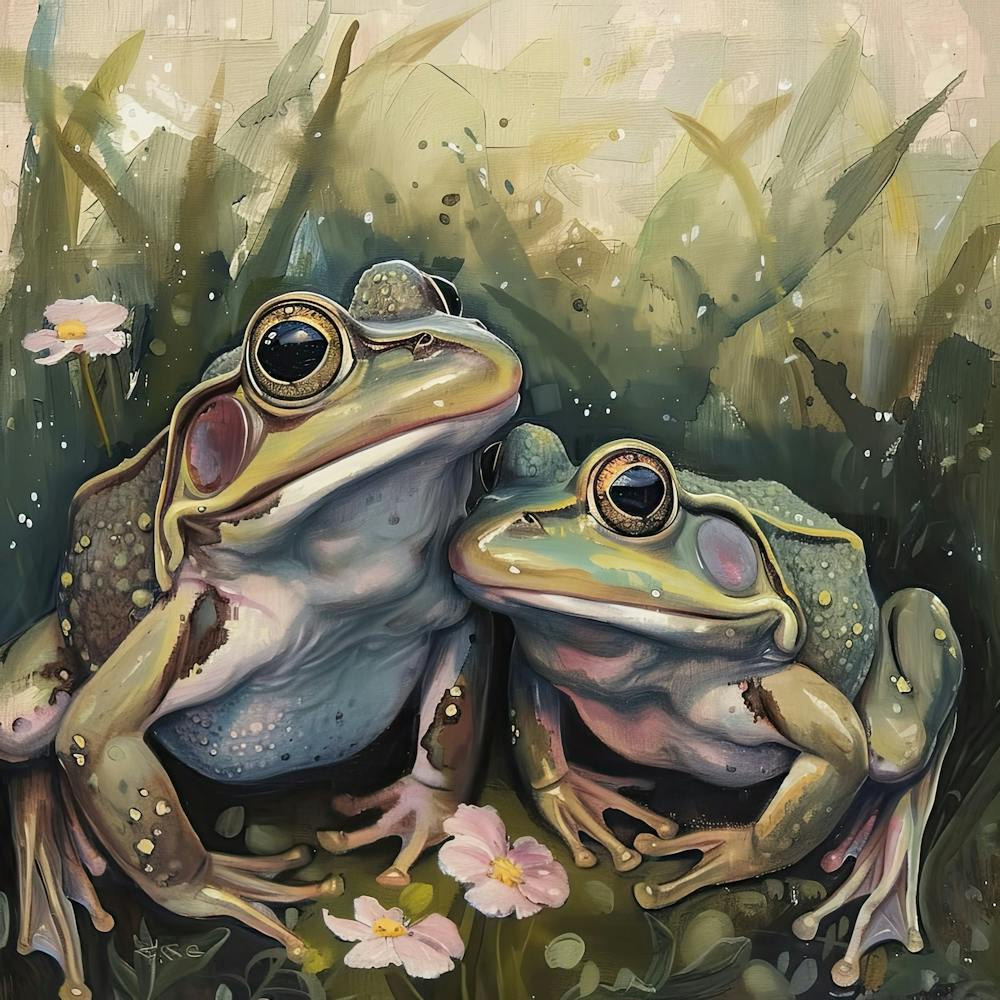 Frogs Fairycore Painting 2 Art Print by All Things Fairy – Fy!