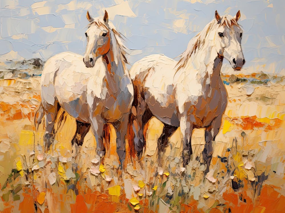 Horses Painting In Pilbara Western, Australia, Landscape 3 Art Print by ...