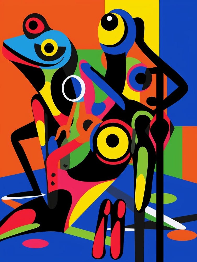 Frogs Abstract Pop Art 1 Art Print by Abstract Art Expressions – Fy!