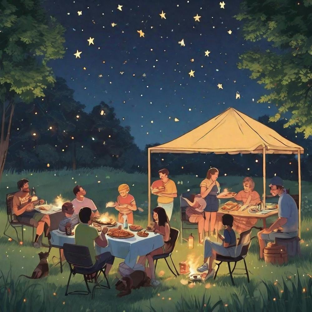 Starry Night Picnic Art Print by Gee Yvore – Fy!