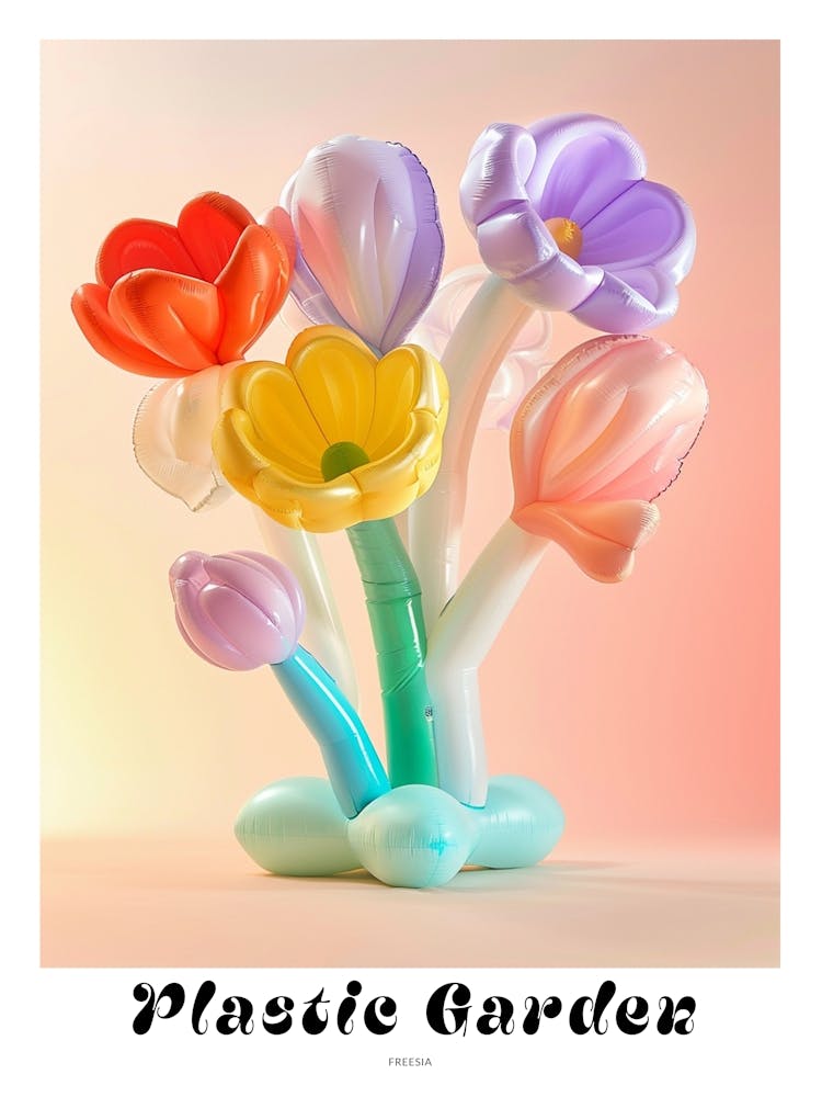 Dreamy Inflatable Flowers Poster Freesia 2 Art Print by Botanic Studio ...