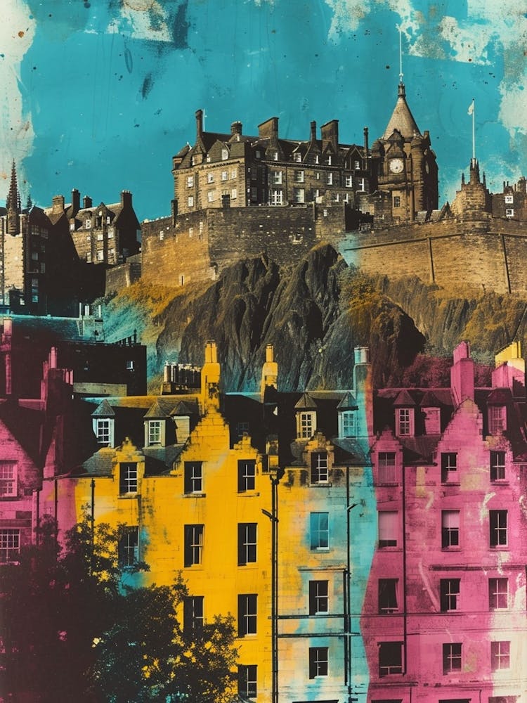 Edinburgh Retro Photo Inspired 1 Art Print by Bubblegum Kitsch – Fy!