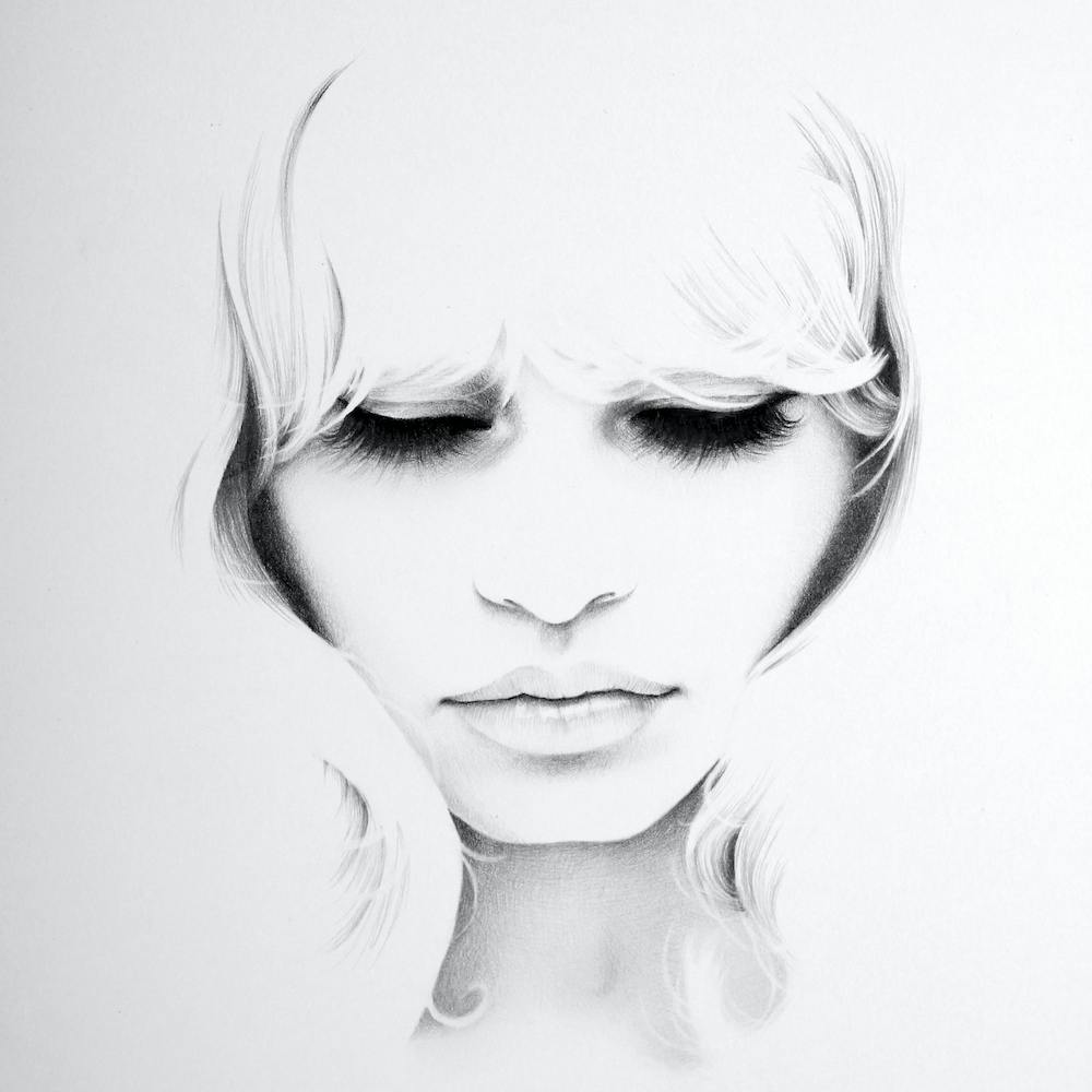 Brigitte Bardot Pencil Portrait Minimal French Black and White 1960s ...