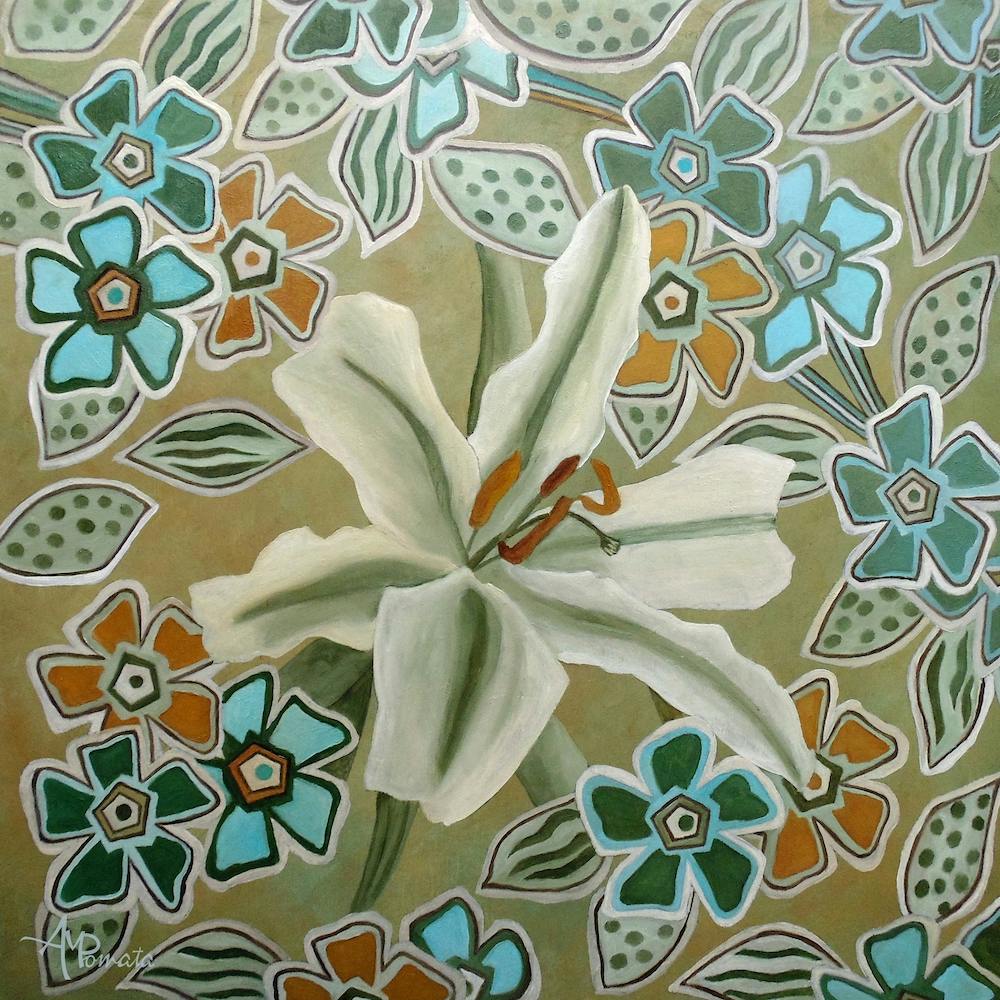 Flower Tessellation Square Art Print by Angeles M Pomata – Fy!