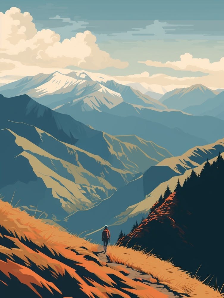 Kepler Track New Zealand 4 Hiking Trail Landscape Art Print by ...