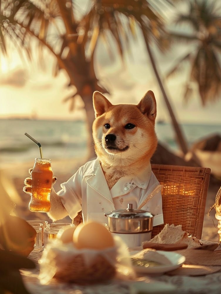 Look At The Camera, Half Body, One Anthropomorphic Cute Shiba ...
