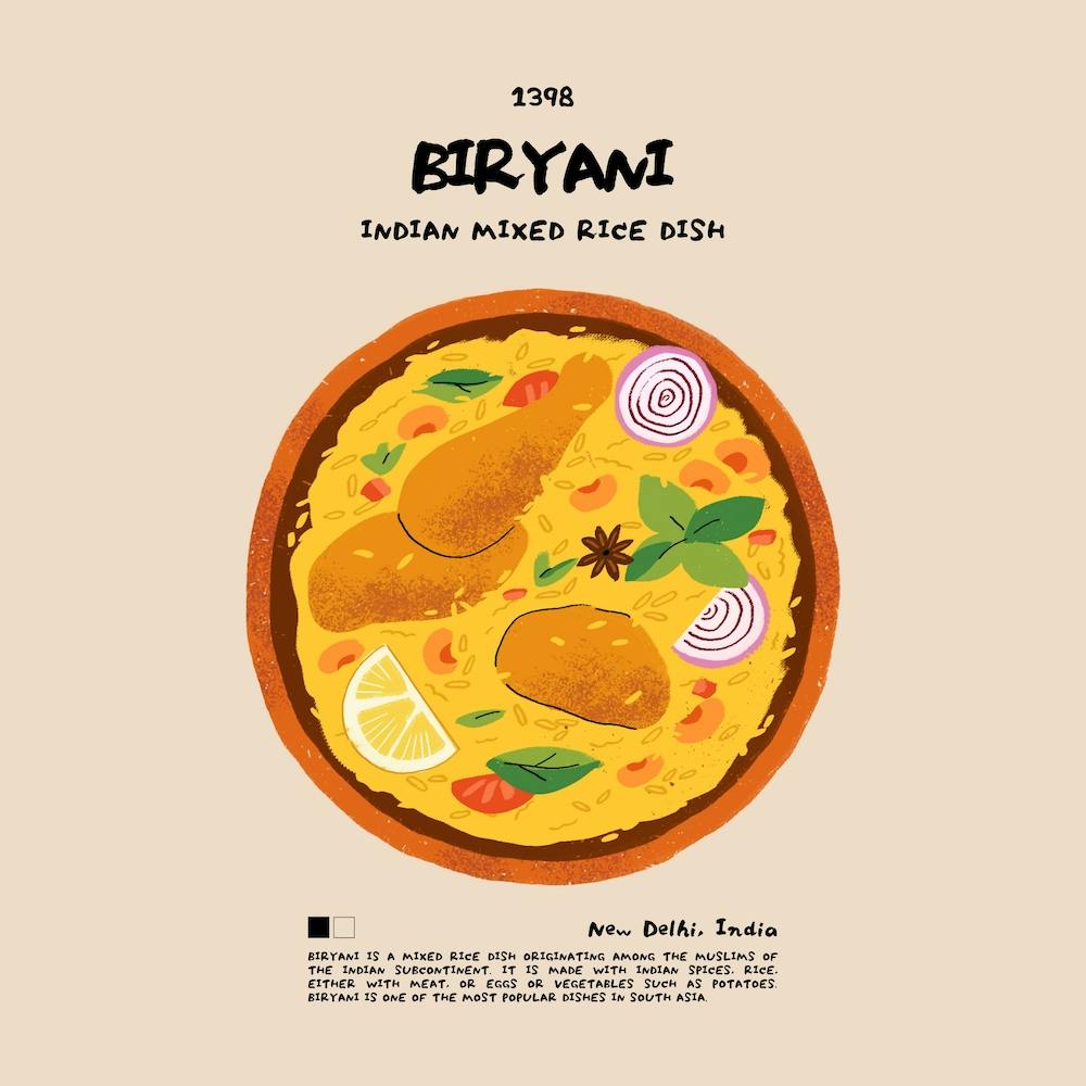 Biryani Square Art Print by Red Hearts Studio – Fy!