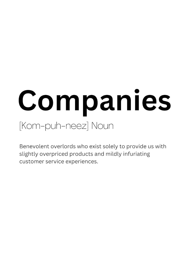 Companies Definition Meaning Art Print by Kaigozen – Fy!