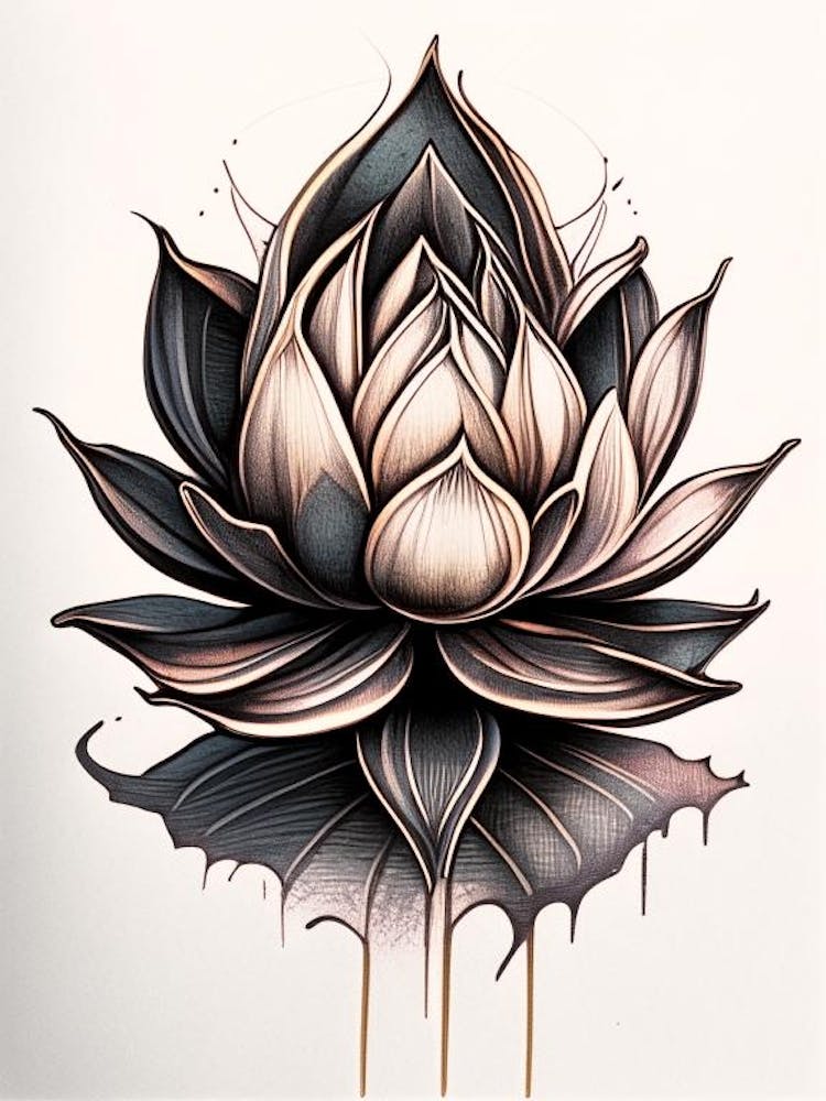 Lotus Flower, Buddhist Symbol Graffiti 3 Art Print by The Artsy Florist ...